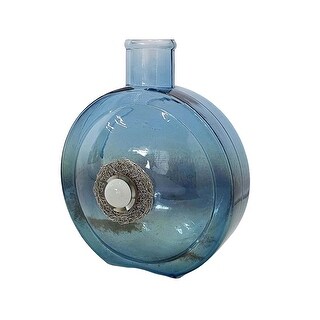 Small Translucent Stone Motif Glass Vase - 8.25" - Blue - Bed Bath ...