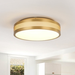 Modern Mesh Design Round Dimmable LED Flush Mount Ceiling Light - Bed ...