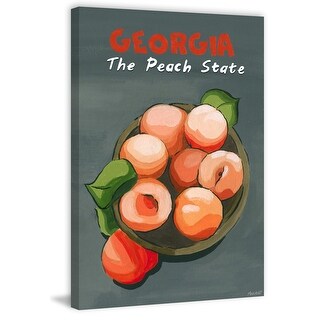 'The Peach State, Georgia' Painting Print on Wrapped Canvas - Bed Bath ...