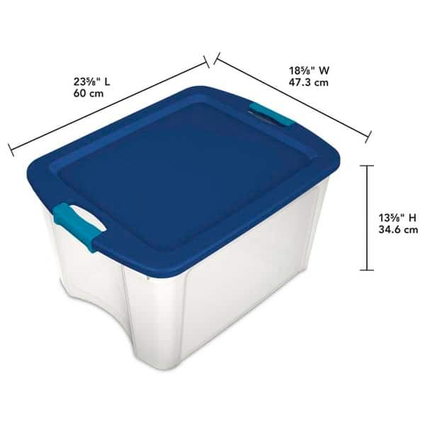 Sterilite Latch & Carry 18 Gallon Plastic Stacking Storage Tote w/ Lid, 12 Pack - 12 Pack - Bed ...