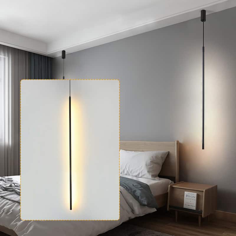 Modern LED Slender Strip Geometric Cylindrical Pendant Light - On Sale ...