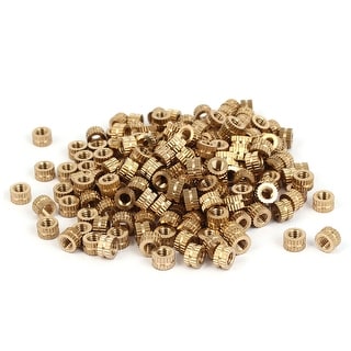 M4 x 4mm Brass Cylinder Injection Molding Knurled Insert Embedded Nuts ...