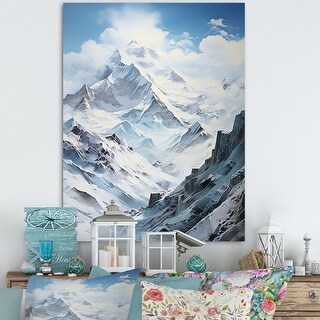 Designart "French Pyrenees Mountain Peaks II" Landscape Mountains Wall ...