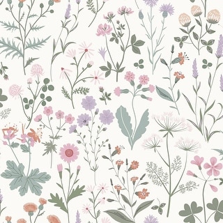 Letitia Purple Summer Meadows Wallpaper - Bed Bath & Beyond - 43537377