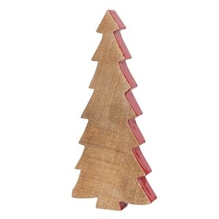 Mango Wood Christmas Tree with Enameled Edge - 4.5"L x 1.0"W x 10.5"H ...