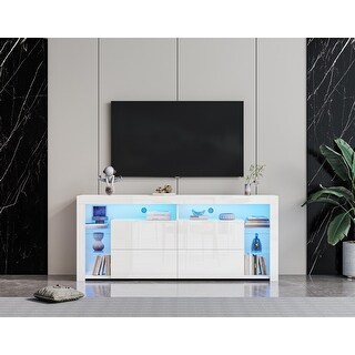 Modern LED TV Cabinet TV Stand with Storage Drawers, 4 Storage Cabinet ...