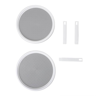 HOMESMART Gray White Twin Turntable Spice Rack 2 Layer Rotatable Non ...