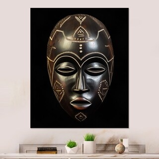 Designart "Ethnical Traditional African Mask II" African Tribal Metal ...