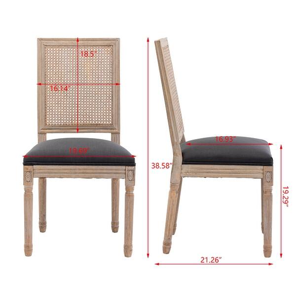 Fabric Dining Chair Rectangular High Back Side Chairs Armless Accent ...