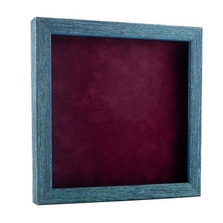 12x12 Shadow Box Frame Blue Wood | 1" Usable Display Depth | Includes a ...