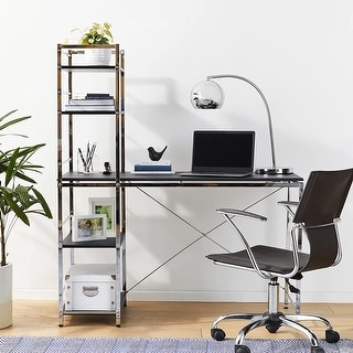 Computer Desk in Black & Chrome Hobby Table Writing Desk Studio Desk ...