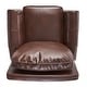 Neville Brown PU Push-Back Recliner Chair with Plush Upholstery and ...
