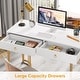 47 inch Modern Simple Computer Desk with 2 Drawers for Office Home ...
