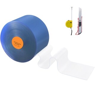Trip Curtain, 75' Length x 8" Width x 0.08" Thickness, Clear PVC Smooth ...