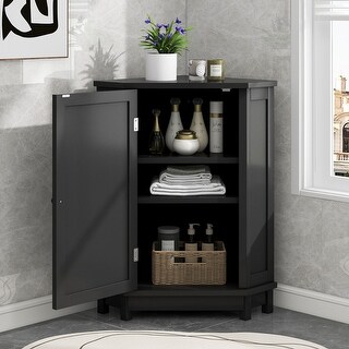 Modern Triangle Corner Storage Cabinet with Adjustable Shelf - Bed Bath ...