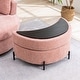 32.7" W Upholstered Half Moon Storage Ottoman Footrest Footstool - Bed ...