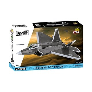 COBI Armed Forces Lockheed F-22 Raptor Jet Plane, Silver, 695 Pieces ...