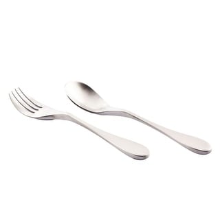 Knork Child Flatware Set (2 Piece Fork and Spoon), Stainless Matte ...