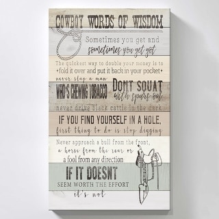 "Cowboy Words Of Wisdom" by CAD Designs Print on Canvas - Bed Bath ...
