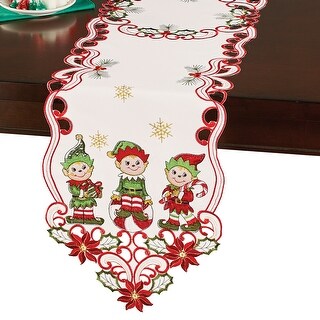 Embroidered Christmas Elves Table Linens - Bed Bath & Beyond - 36718288