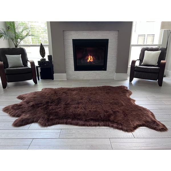Ovella Home Premium Faux Buffalo Skin Shag Rug - On Sale - Bed Bath ...