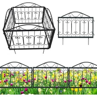 6 Pack Decorative Garden Fence, 23.6" Rustproof Metal Wire Panels - Bed ...