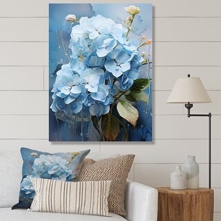 Designart "Blue Hydrangea Subtle Serenade" Hydrangea Canvas Prints ...