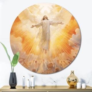Designart "Jesus Modern Devotion II" Christianism Large Metal Circle ...