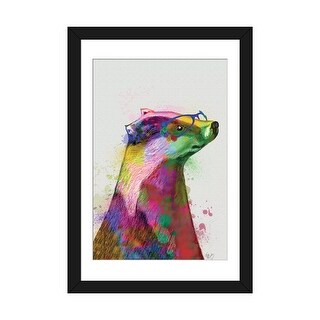 iCanvas "Badger Rainbow Splash 2" by Fab Funky - Bed Bath & Beyond ...