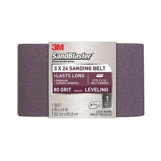 3M 9195NA Resin Bond Sanding Belt, Medium Grad, 80 Grit - Bed Bath ...