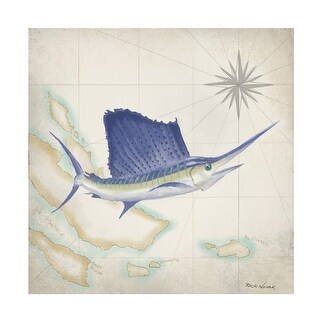 Rick Novak 'Sailfish Map II' Canvas Art - Bed Bath & Beyond - 39477402