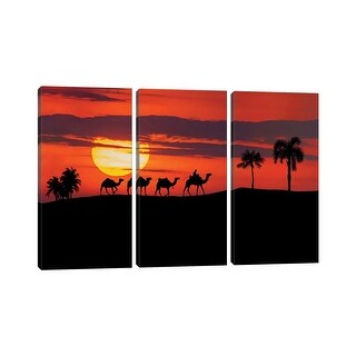 iCanvas "Egyptian Sunset" by Manjik Pictures 3-Piece Canvas Wall Art ...