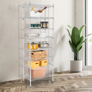 8-Tier Wire Shelving Unit Adjustable Steel Wire Rack - Bed Bath ...