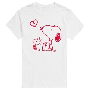 Men's Peanuts Snoopy Woodstock Broken Heart Short Sleeve Tee - Bed Bath ...