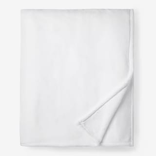 Full/Queen Cotton Plush Polyester Woven Blanket White - Bed Bath ...