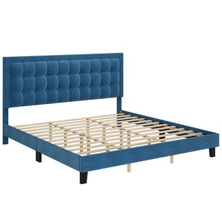 King Size Button Tufted Platform Bed Frame - Bed Bath & Beyond - 41034522