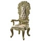 Cabriole Arm Chair (Set-2) in Light Gold PU & Gold Finish - Bed Bath ...