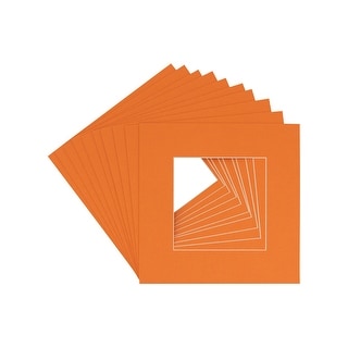 8x8 Mat for 12x12 Frame - Precut Mat Board Acid-Free Orange 8x8 Photo ...