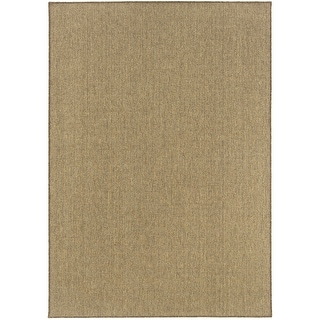 Greeley Tan Solid Outdoor Casual Area Rug - Bed Bath & Beyond - 38357427