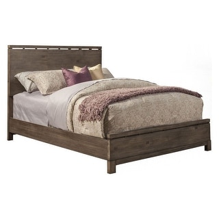Transitional Standard King Size Panel Bed in Wood, Brown - Bed Bath ...