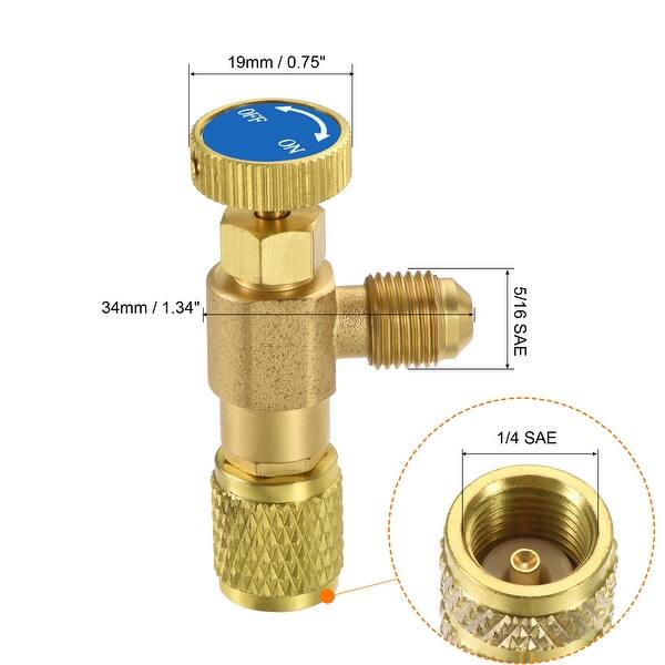 Charging Valve 5/16 SAE Male to 1/4 SAE Female Thread Shut-off Flow ...