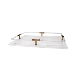 Acrylic Rectangle Tray with Gold Detail on Handle - Bed Bath & Beyond ...