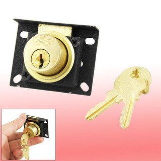 Cabinet Cupboard Drawer Locker Black Rectangle Base Lock w 2 Keys ...