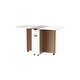 JOMEED Folding Dining Kitchen Table with Drawer and 2-Layer Storage ...