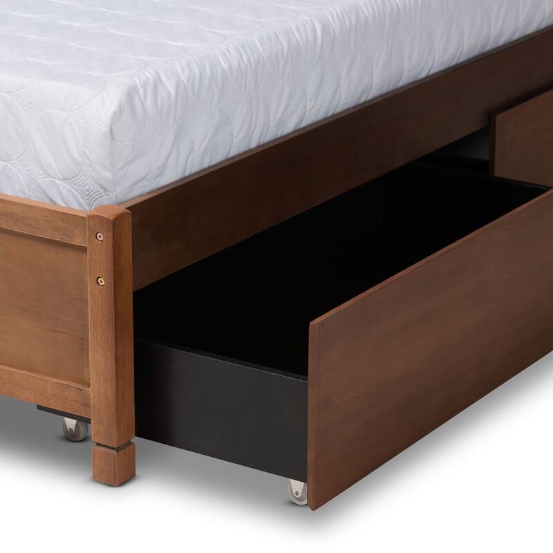 Yara Modern & Contemporary 4-Drawer Wood Storage Bed Frame(Platform ...