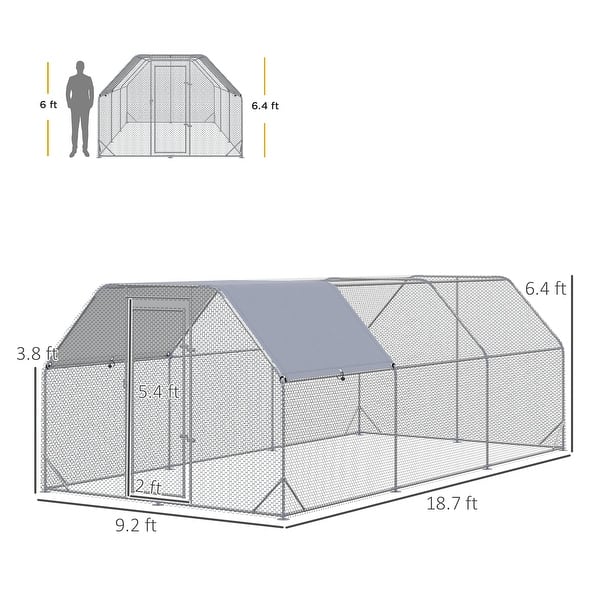 Chicken Run with Waterproof Walk-in Fence Cage Hen House - Bed Bath ...