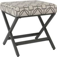 Modern Square Ottoman with Metal X Base - Bed Bath & Beyond - 39688465