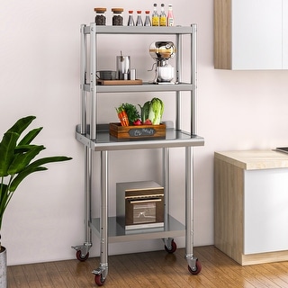 Stainless Steel Overshelf, 2 Tier Overshelf with Hook, Adjustable ...