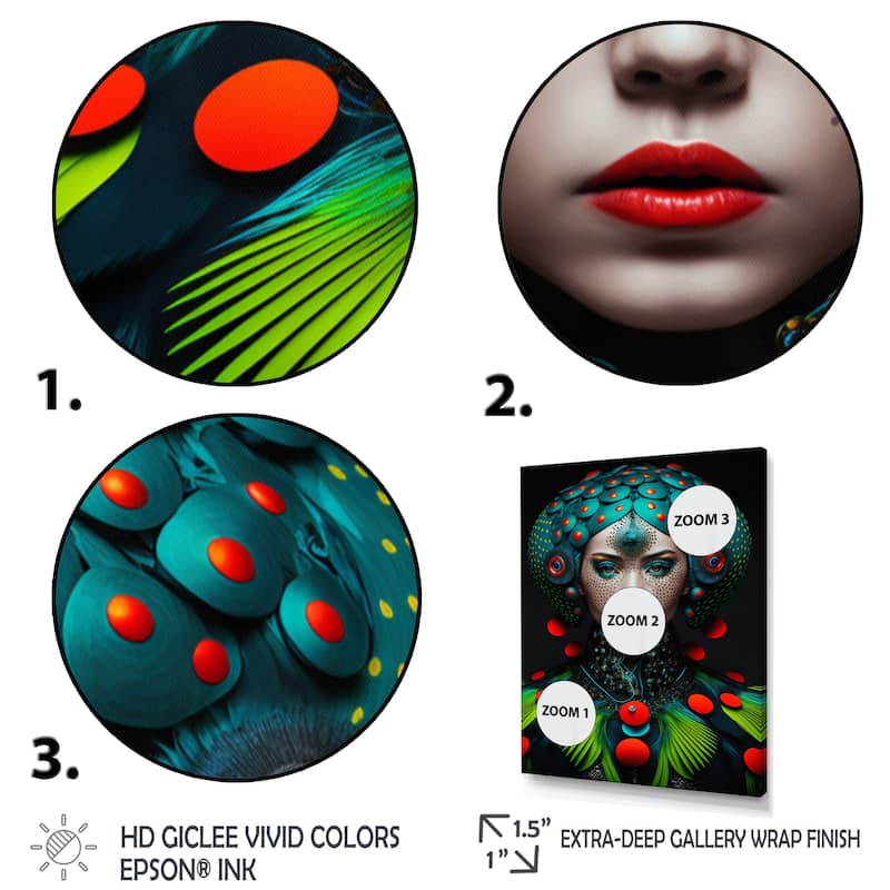 Designart "Avant Garde Fashion Portrait V" Woman Avant-Garde Canvas Art ...
