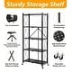 5-Tier Foldable Storage Shelving Unit, Heavy Duty Metal Kitchen Shelf ...